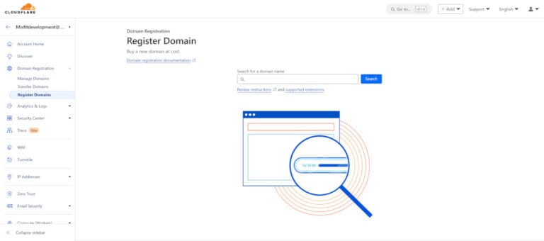 Guide to Buying a Domain on Cloudflare | Misfit Development